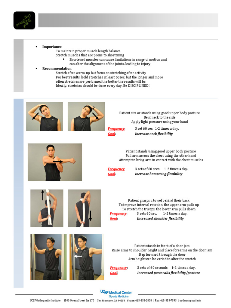 Upper Extremity Stretching Protocol | PDF