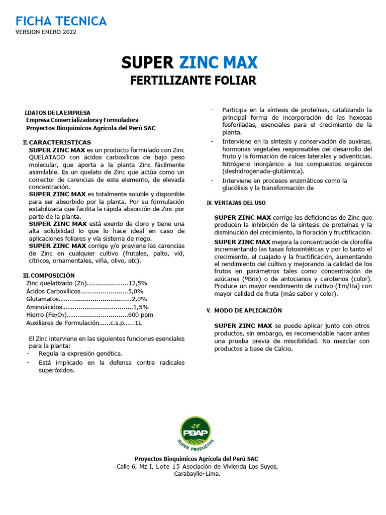 Super Zinc Max | PDF