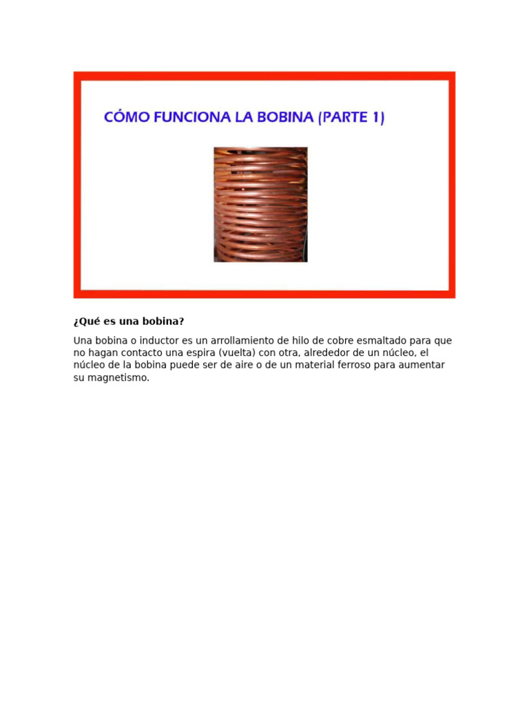 COMO FUNCIONA UNA BOBINA | PDF