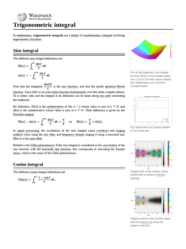 Trigonometric Integral | PDF