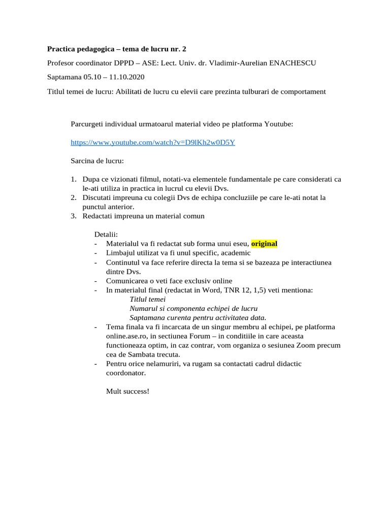 Tema de Lucru 3 | PDF