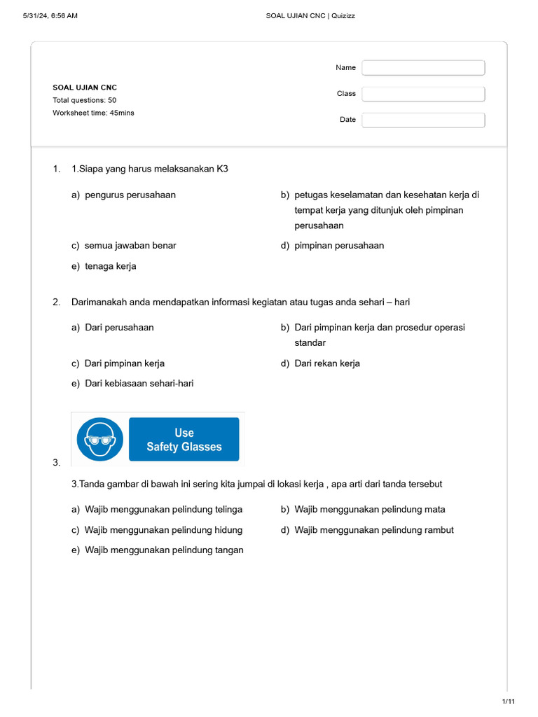 SOAL latihan KK TPM XI GENAP | PDF