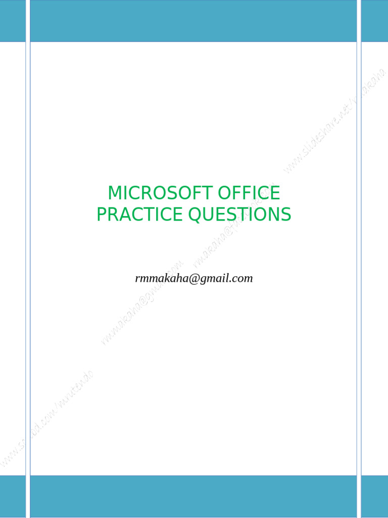 Microsoft Office Practice Questions | PDF