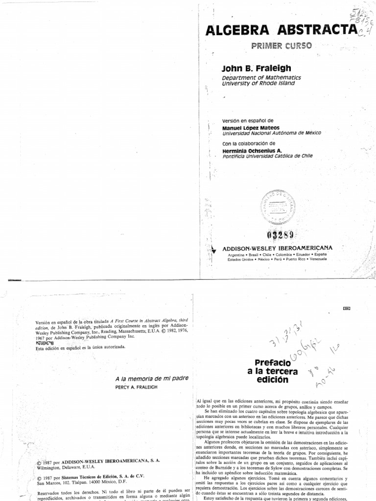 Álgebra Abstracta John B Fraleigh | PDF