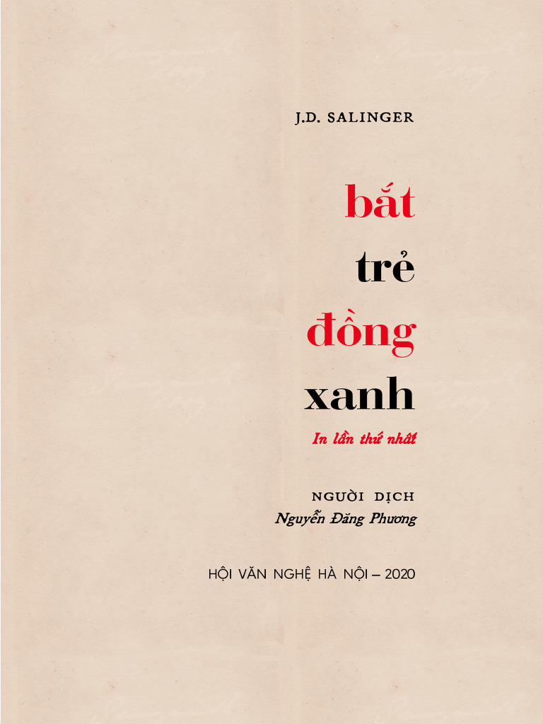 Bat Tre Dong Xanh - J.D. Salinger | PDF