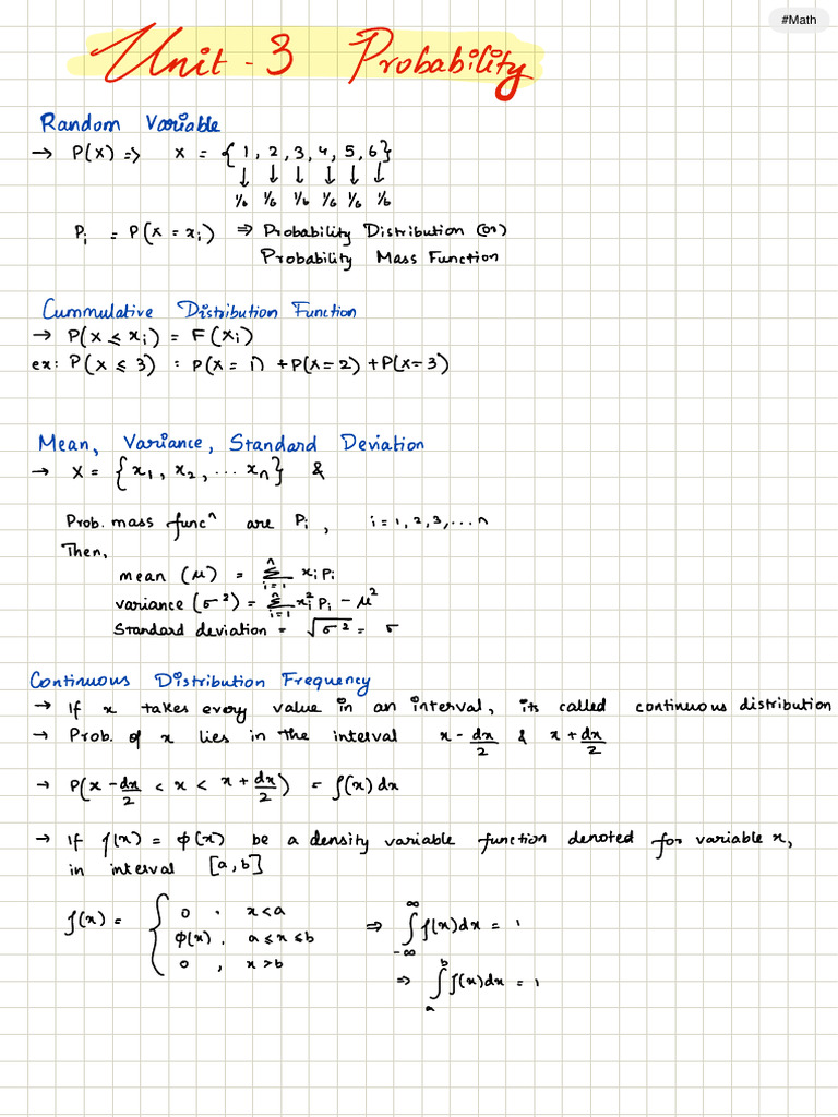 Math - Unit 3 Formulas | PDF