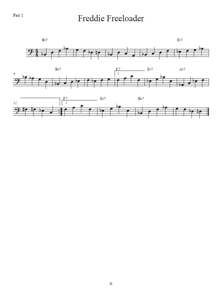 Freddie Freeloader Bass Walk - Part 1 | PDF