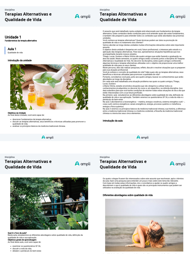 Terapias Integrativas Qual Vida | PDF | Qualidade (negócios) | Carreira e Crescimento