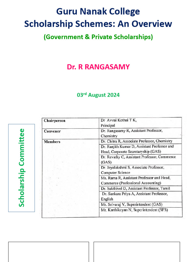 Students Scholarship Schemes - 2024-25 | PDF