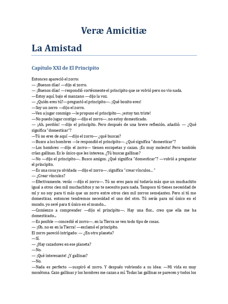 La amistad | PDF