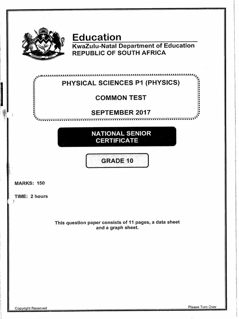 Sept Phy p1 Qpmemo 1 | PDF