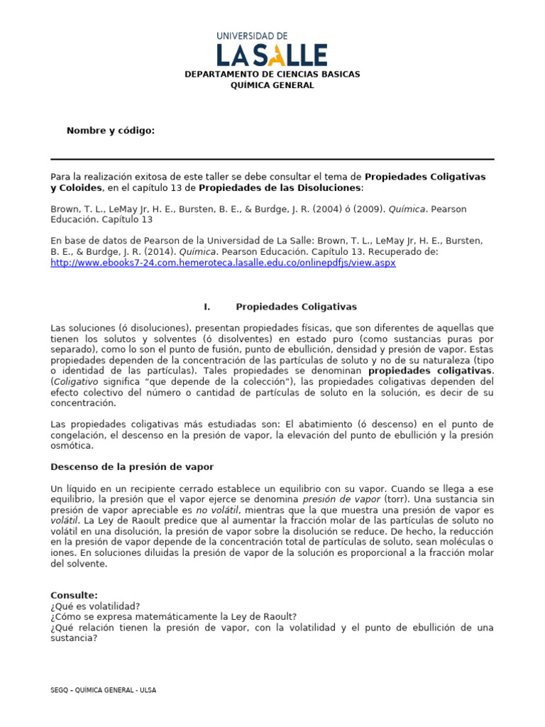 Actividad Taller 3 QG | PDF