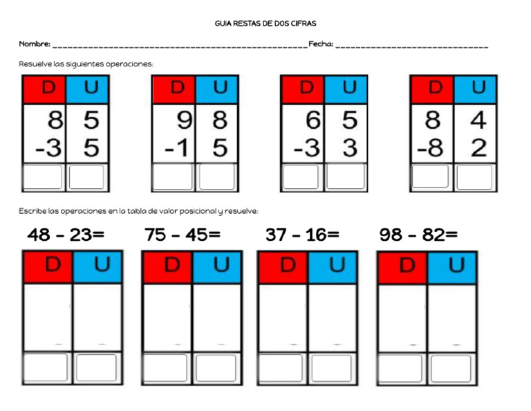 Guia Restas de Dos Cifras | PDF