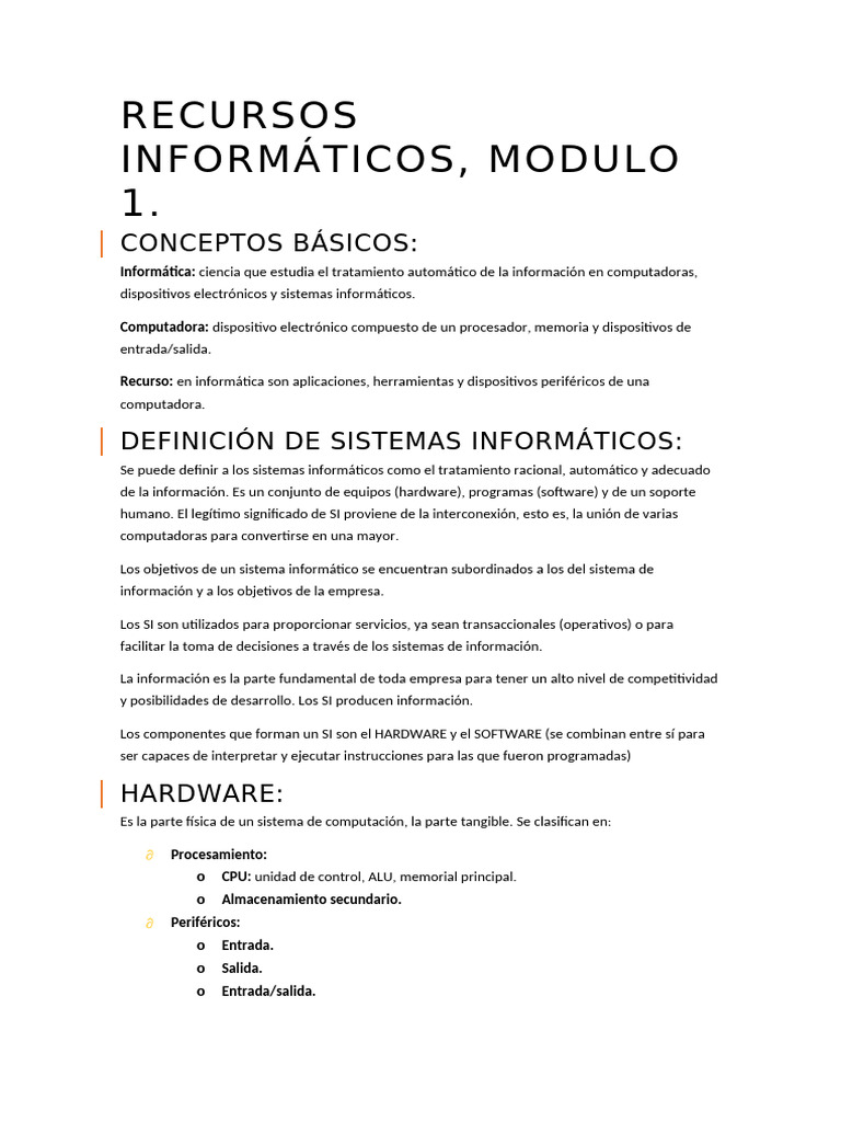 Resumen Modulo 1 | PDF