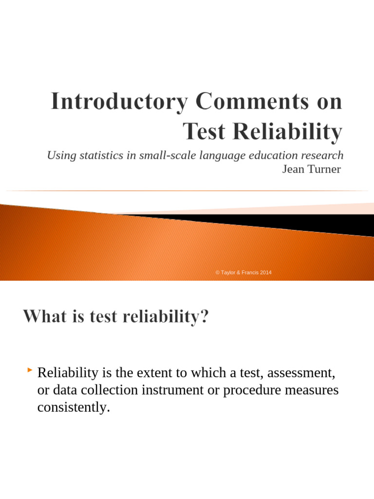 01 Introduction To Test Reliability | PDF
