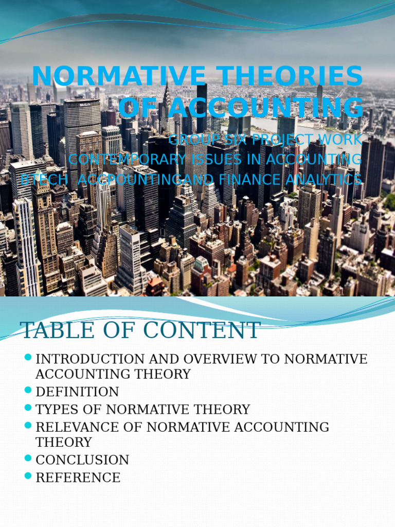 Normative Theories of Accounting | PDF