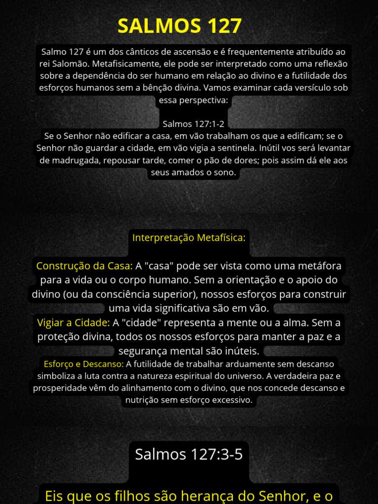 Salmos 127 Metafisica | PDF