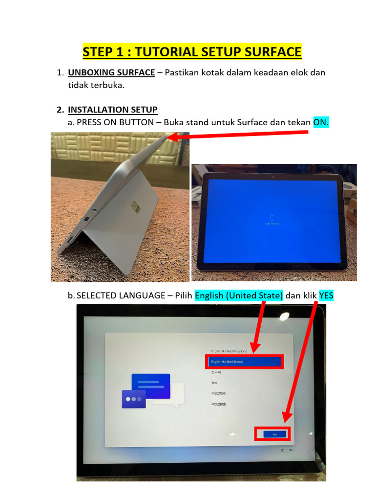 Tutorial Setup Surface Windows 11 | PDF