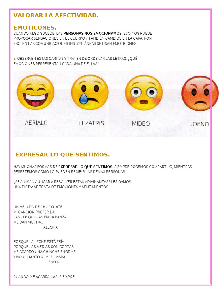 Valorar La Afectividad | PDF | Las emociones | Relaciones personales ...