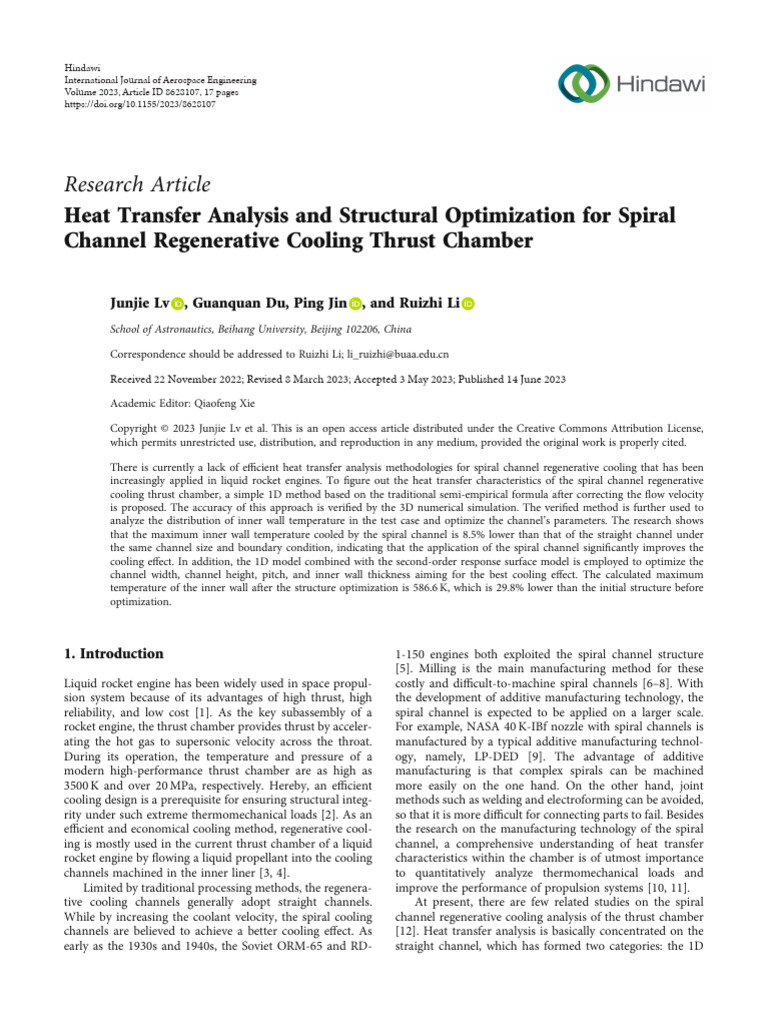 Heat Transfer Analysis and Structural Optimization For Spiral | PDF