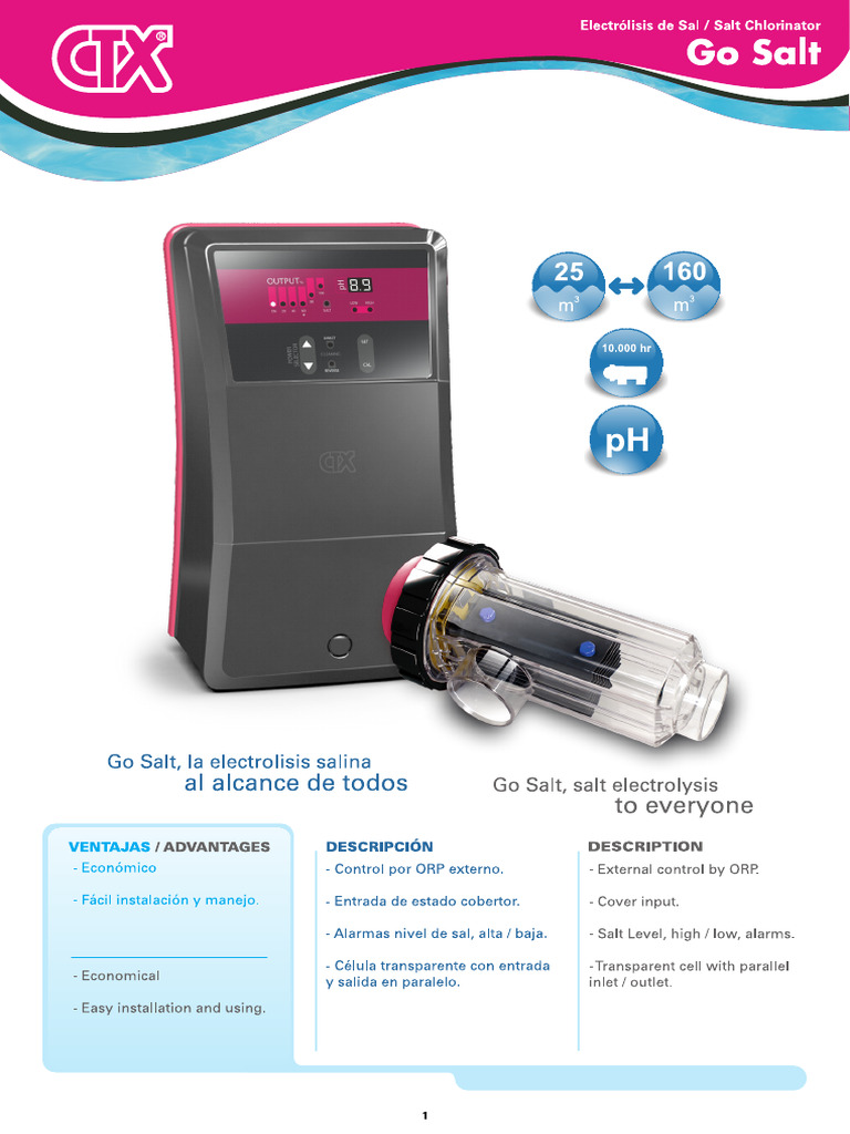 Ficha Tecnica Clorador Salino Go Salt CTX | PDF