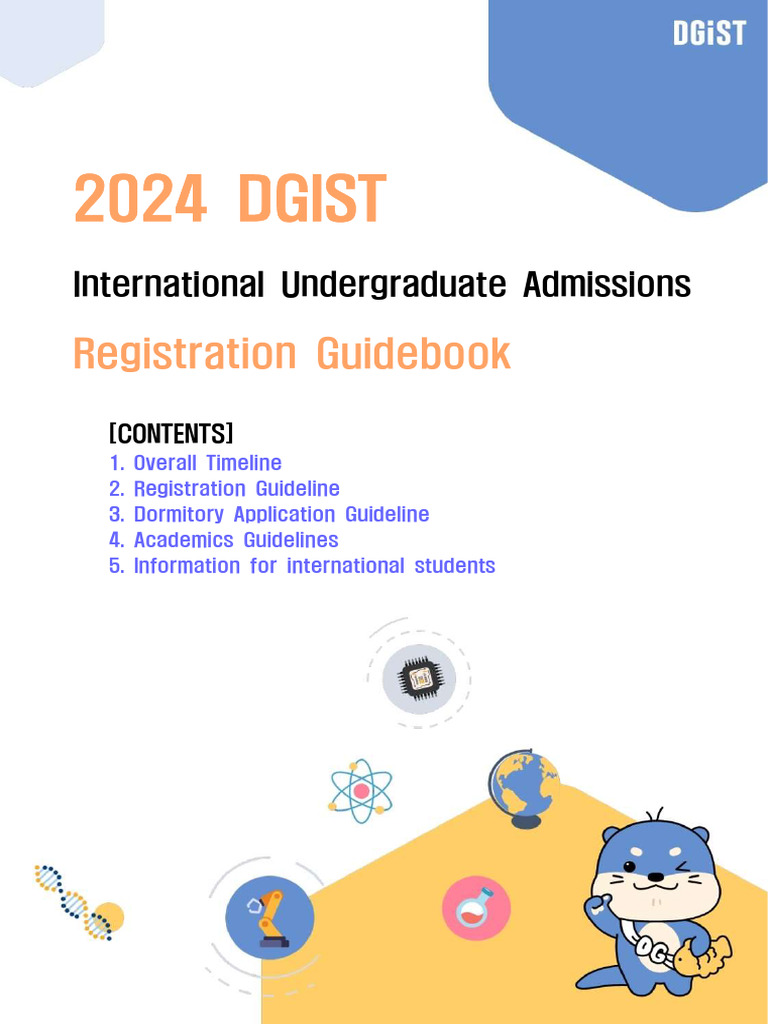 2024 DGIST International Undergraduate Admissions Registration Guidebook-Revised | PDF