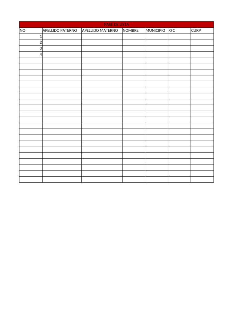 Pase de Lista | PDF