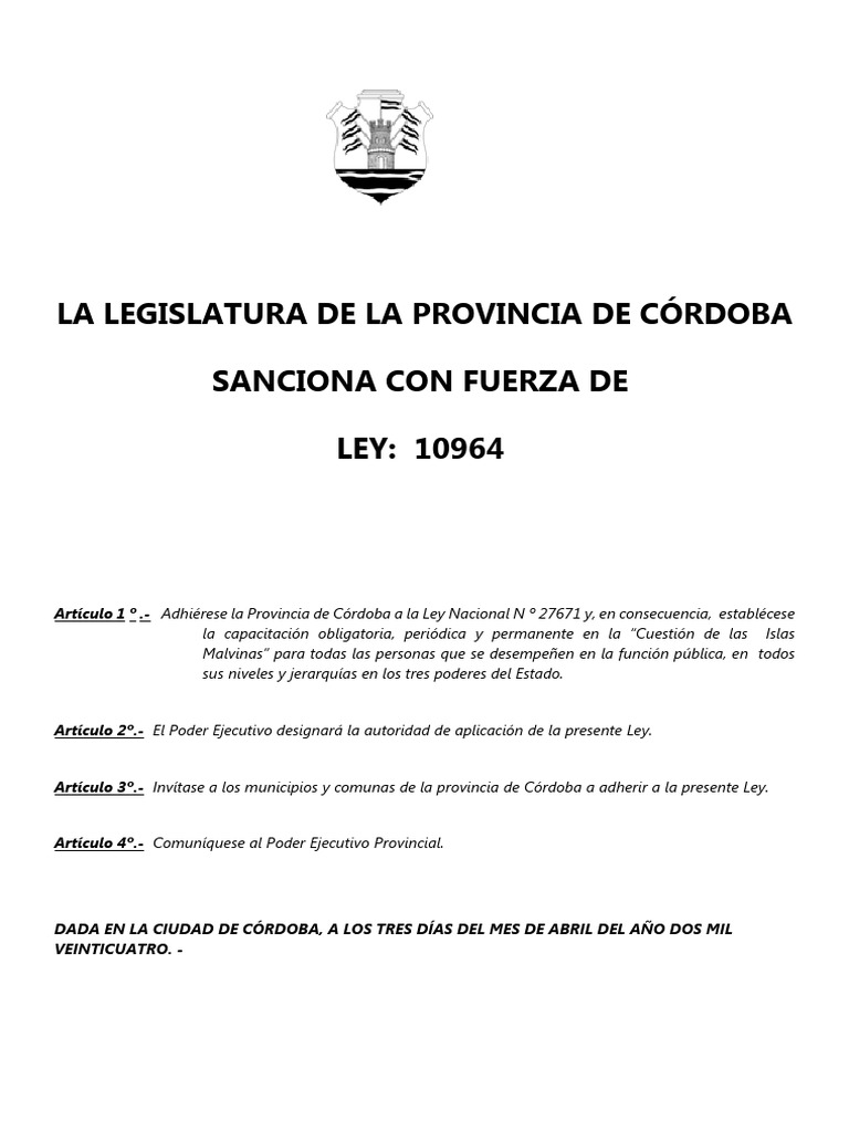 Texto Aprobado n° 10964 | PDF