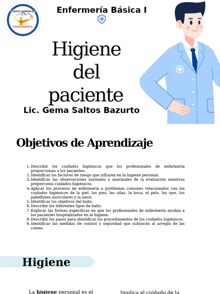HIGIENE DEL PACIENTE | PDF