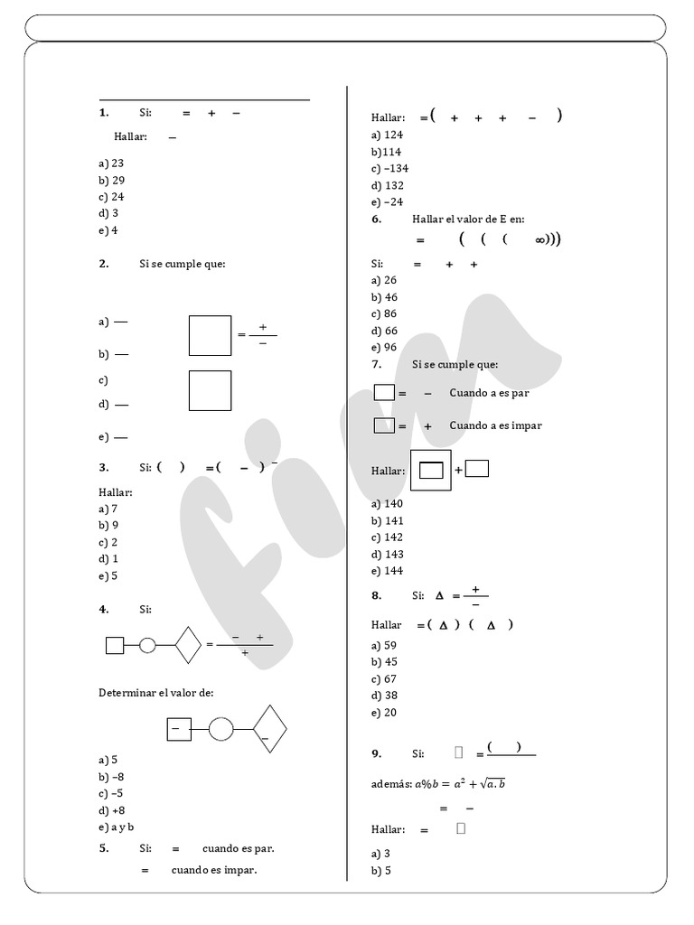 Operadores Logicos - Ejercicios Preuniversitarios | PDF