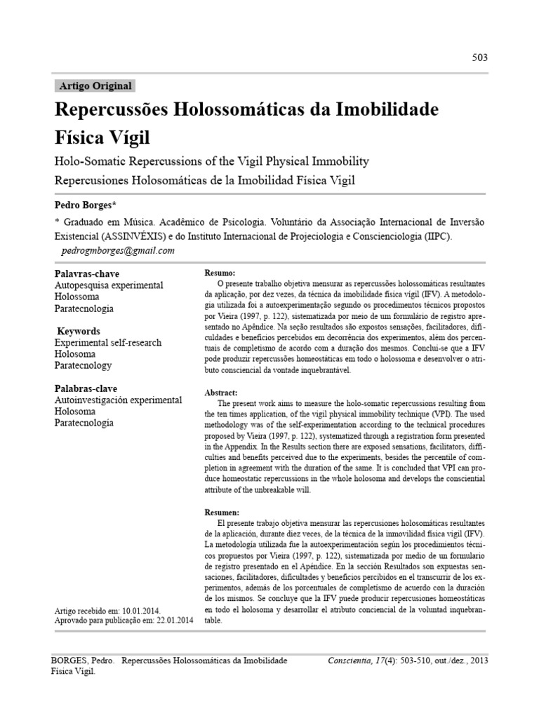 Repercuss - Es Holossom - Ticas Da Imobilidade F - Sica V - Gil | PDF