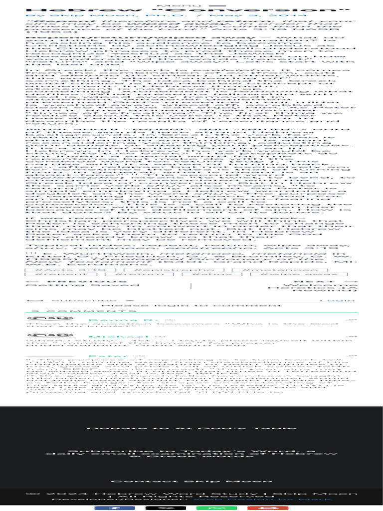 Hebrew "Conversion" Hebrew Word Study Skip Moen | PDF