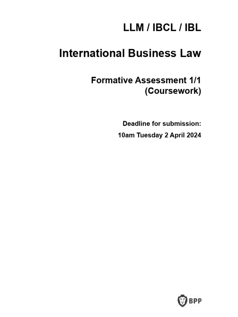 International Business Law Coursework Guide | PDF | Finance & Money ...