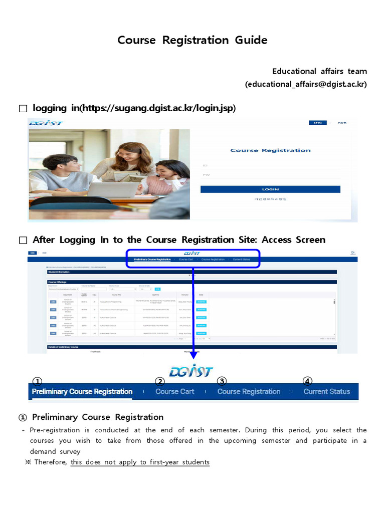 Course Registration Guide | PDF