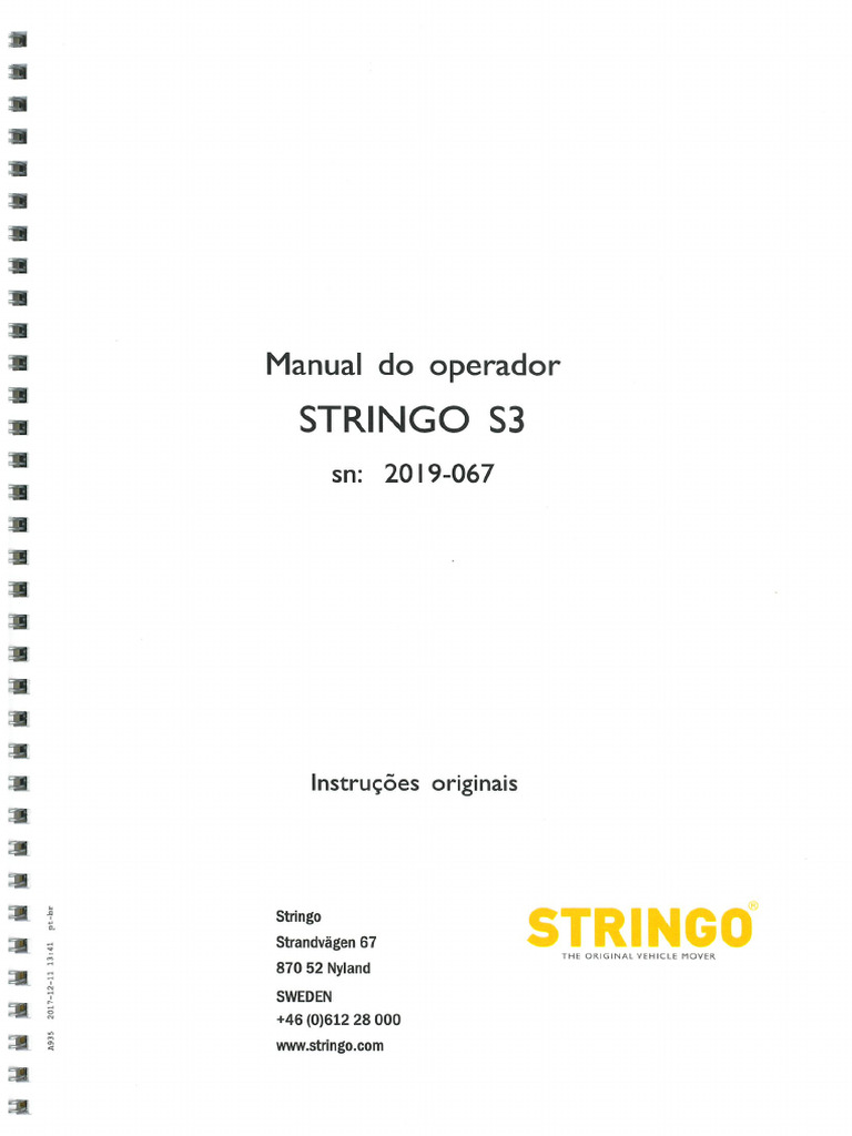 Manual Operador Stringo s3 Serial 2019-067 | PDF