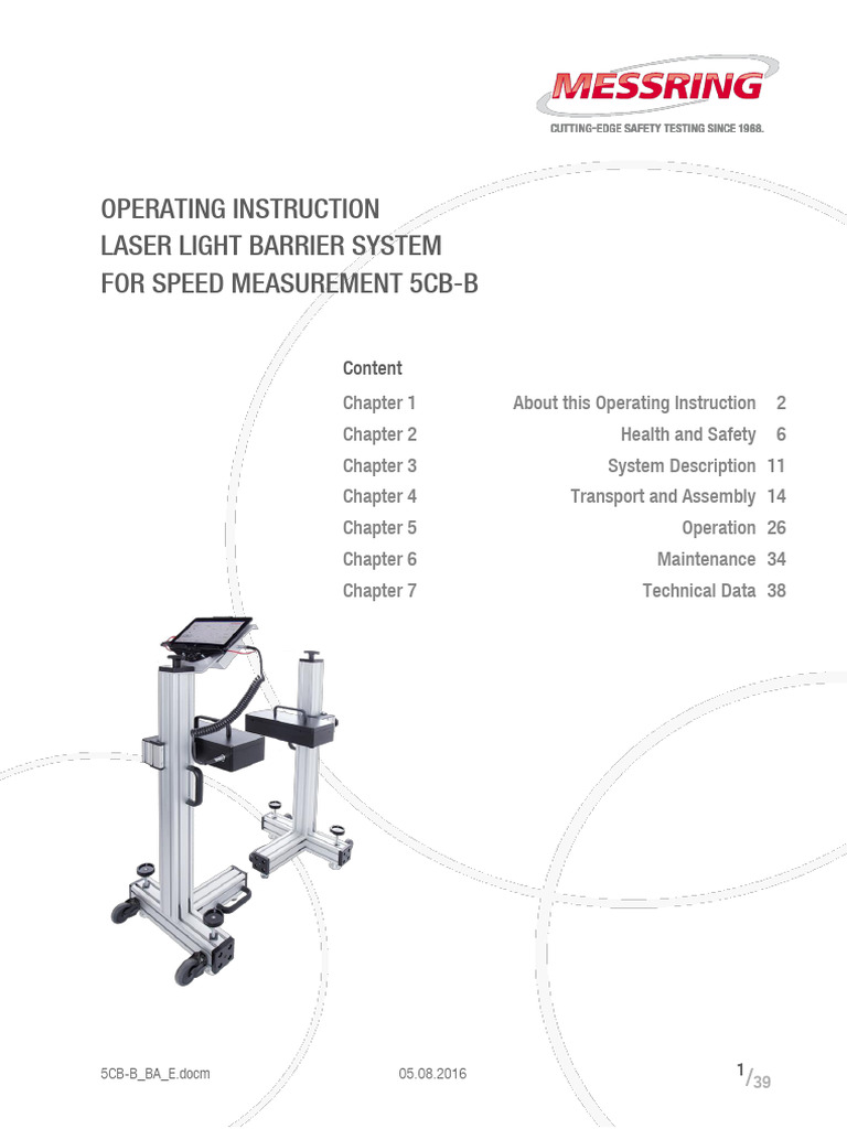 Twin Beam Laser Speed Trap MESSRING 5CB B Manual E | PDF