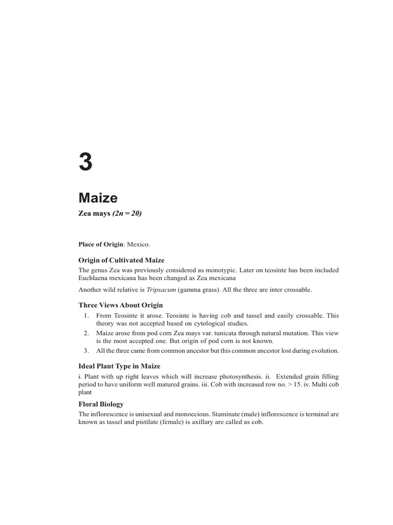 Class Notes For Maize Production Techniques | PDF | Pest (Organism ...