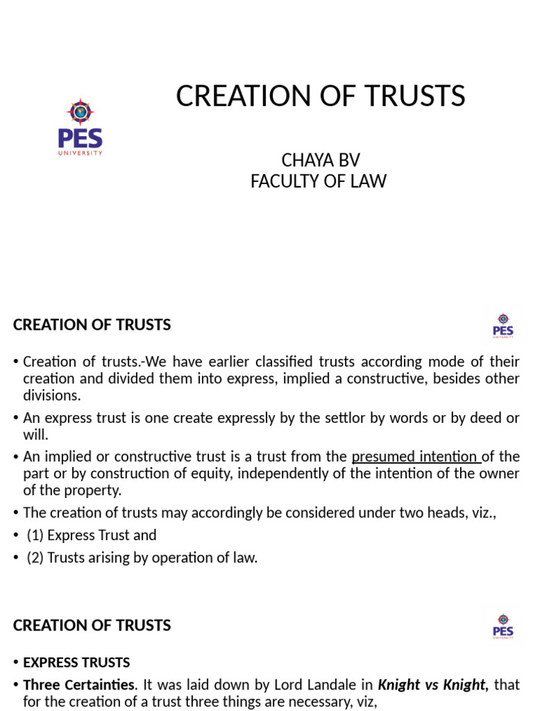Creation of Trust | PDF
