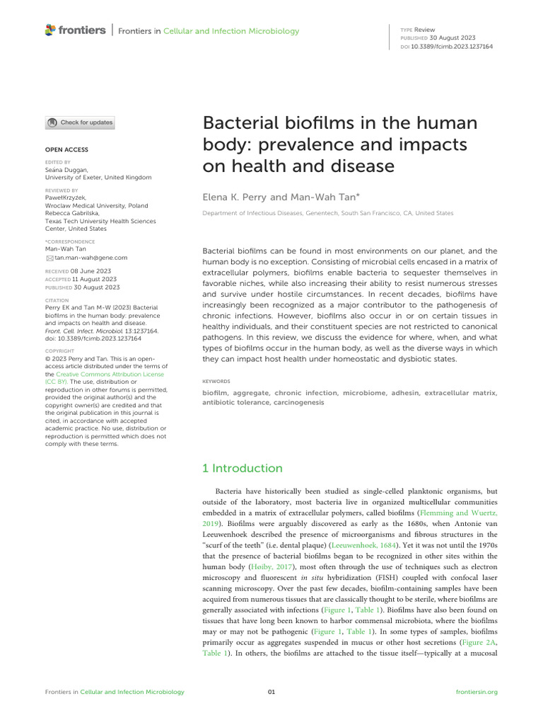 Bacterial Biofilms in The Human Body Prevalence An | PDF | Biofilm ...