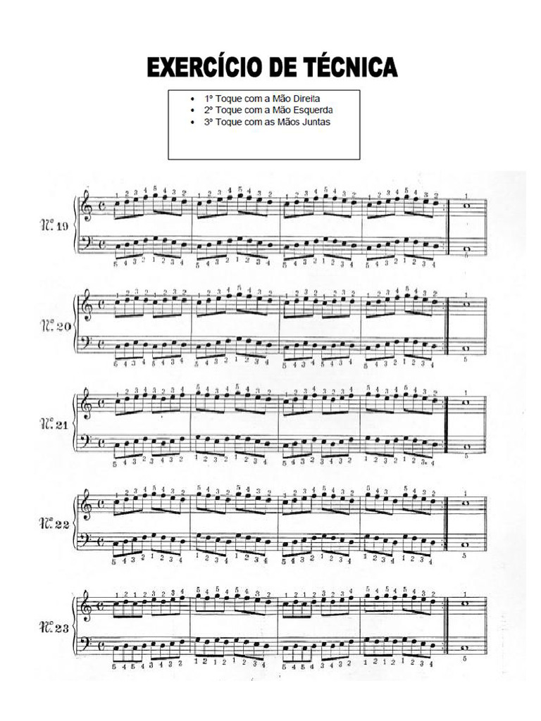 Exercicio Tecnica dos 5 dedos | PDF