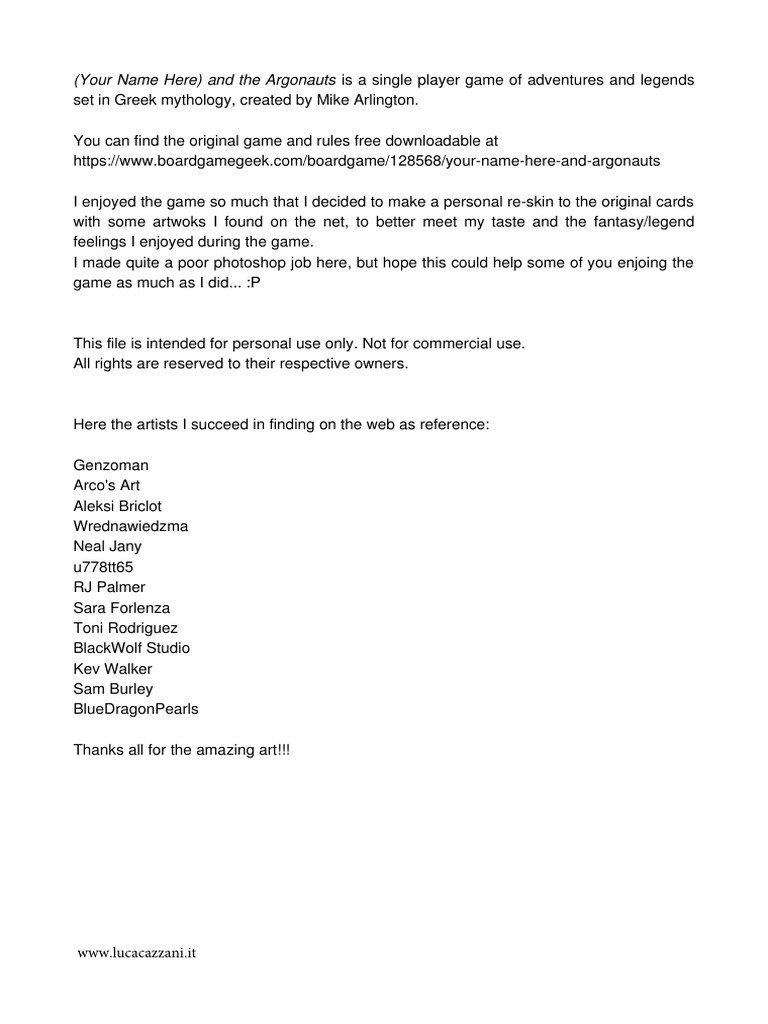 Argodeck - Reskin - Your Name | PDF Argodeck - Reskin - Your Name | PDF