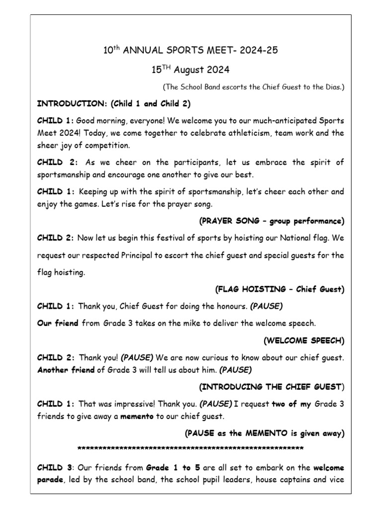 Sports Meet Emcee | PDF