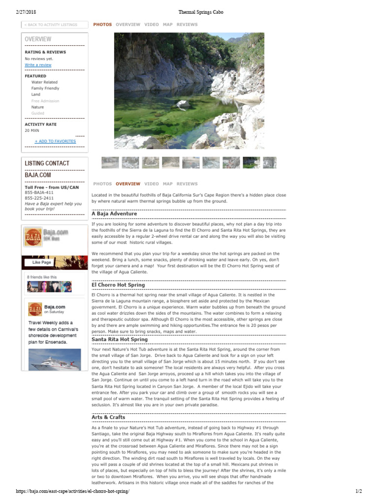 Thermal Springs Cabo | PDF
