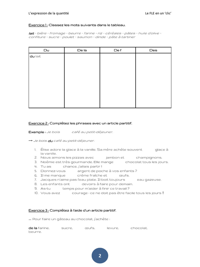 Livret D Exercices Expression de La Quantite | PDF