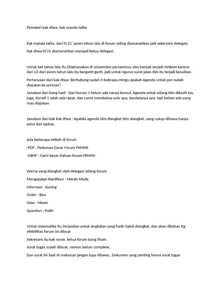 Pemateri Kak Dhea | PDF