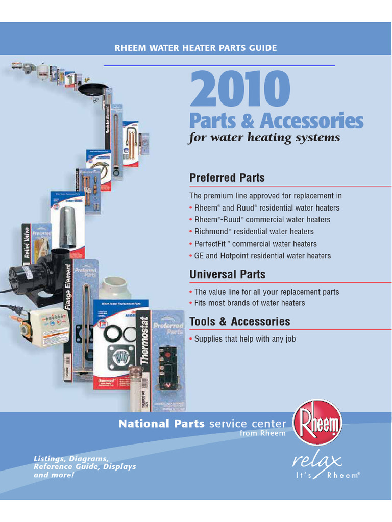 2010 Rheem Parts and Accessories For Water Heating Systems | PDF