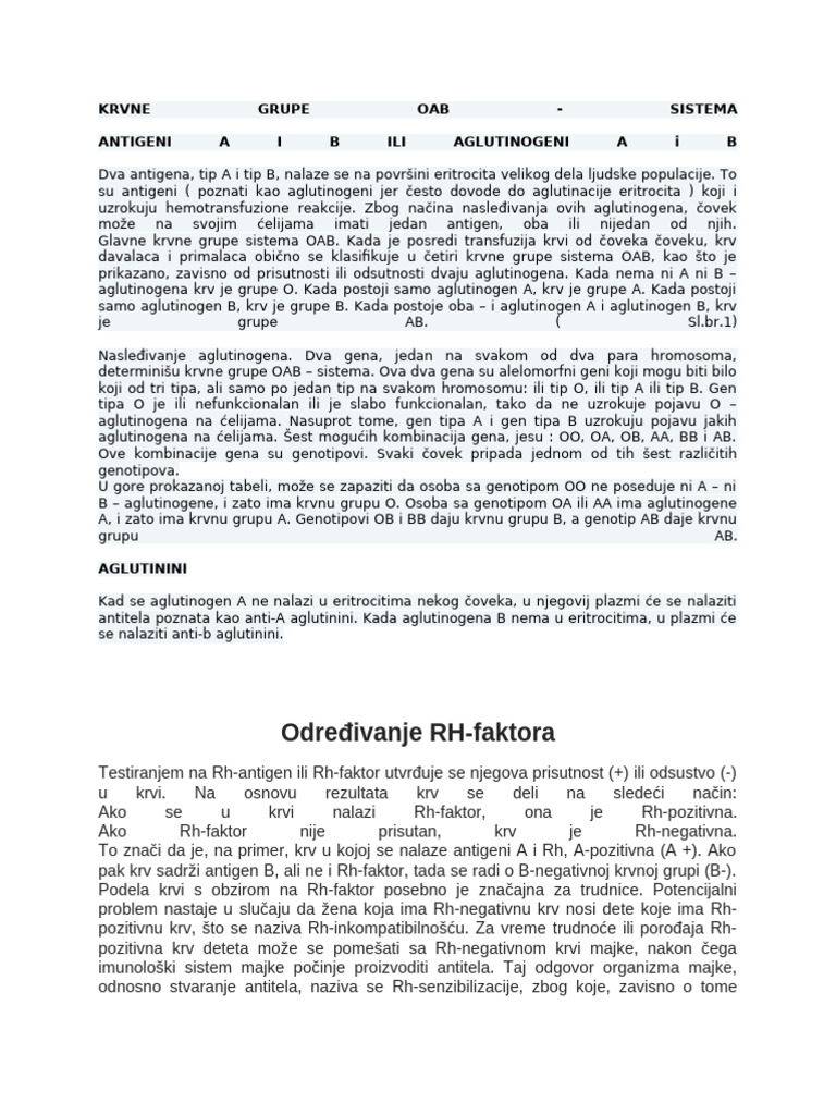 Krvne Grupe Oab | PDF