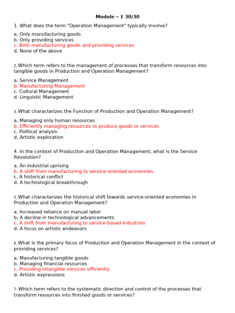 30 -30 Module 1 POM | PDF