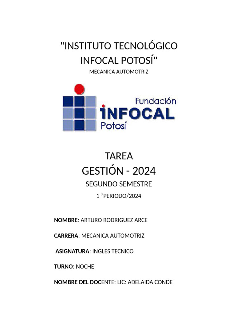 Caratula Infocal Arce | PDF