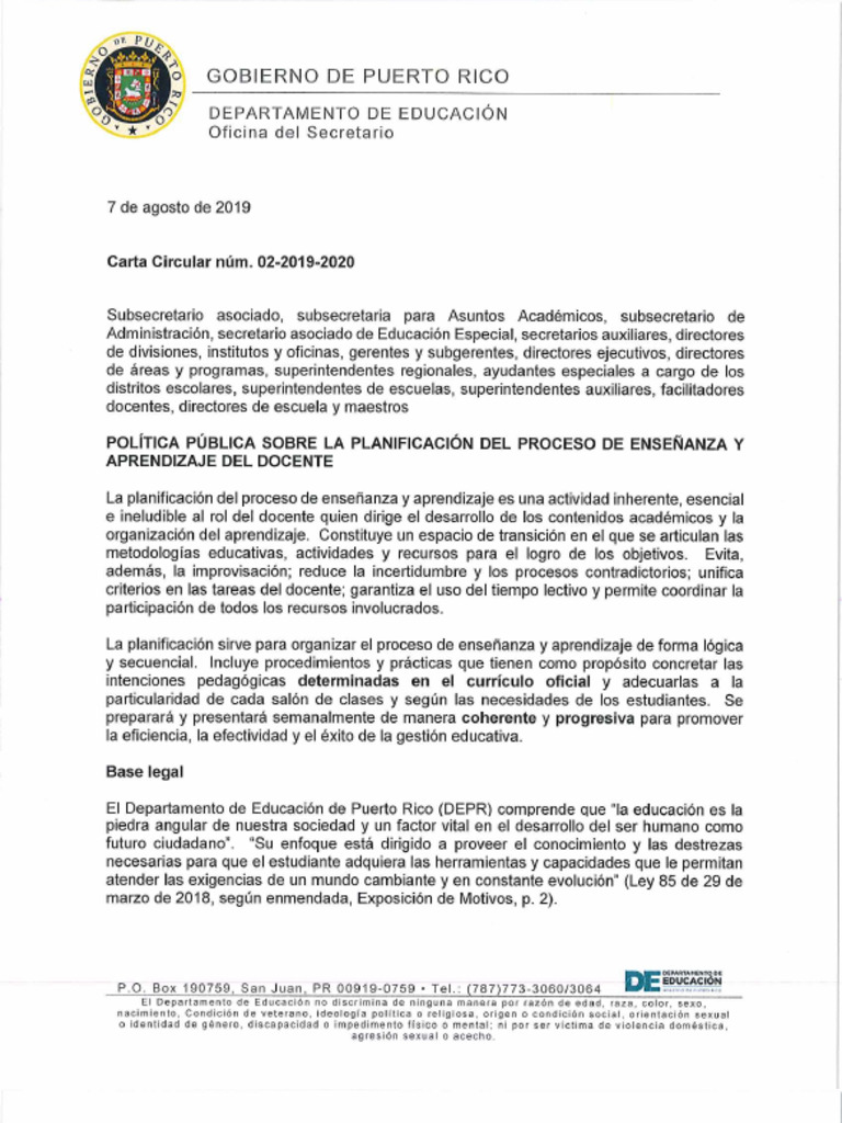 Carta Circular Num. 02-2019-2020 | PDF Carta Circular Num. 02-2019-2020 | PDF